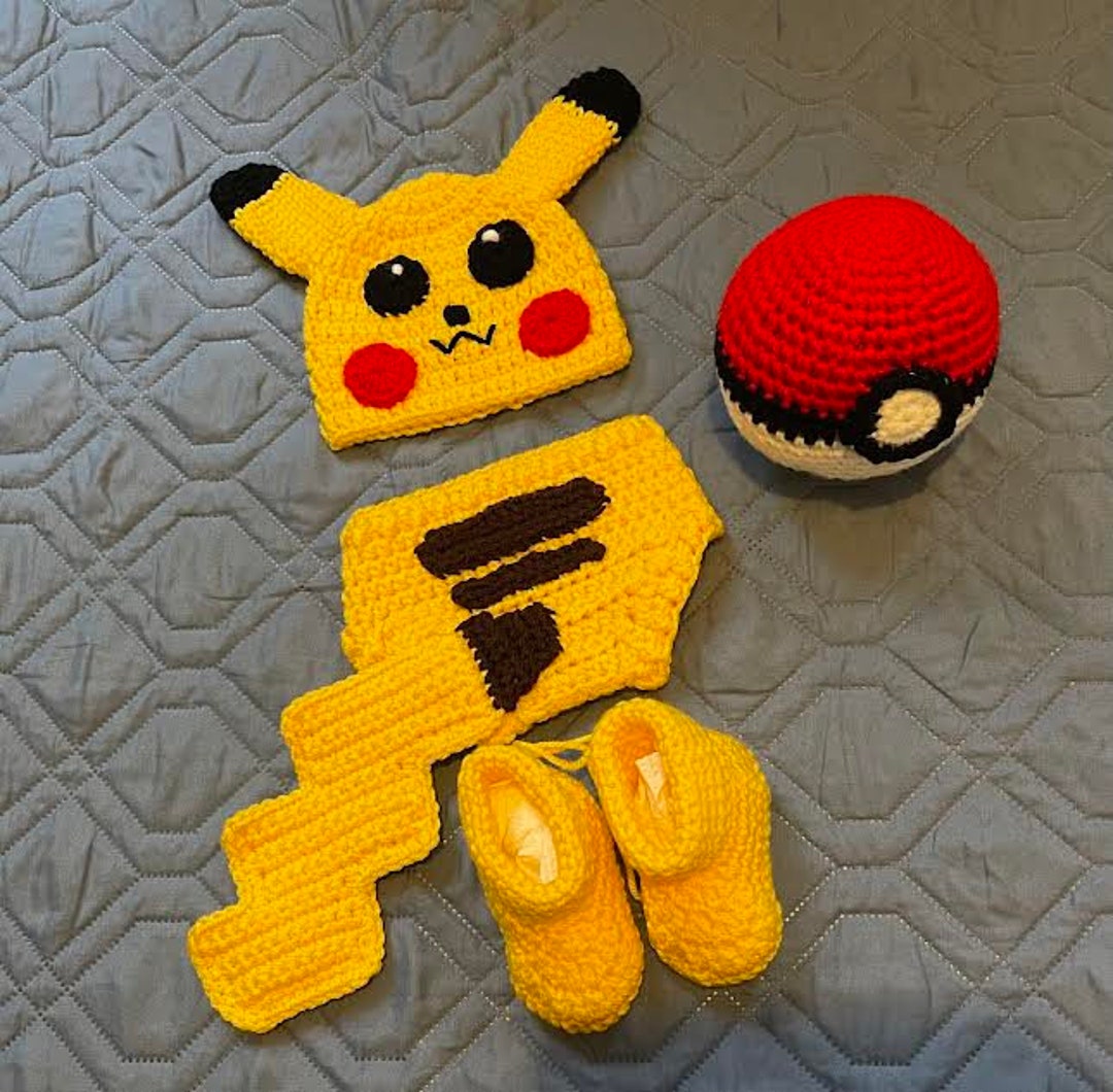 Babies Inspired by Pokémon Pikachu Crocheted Fits 6 Month Outfit - Etsy