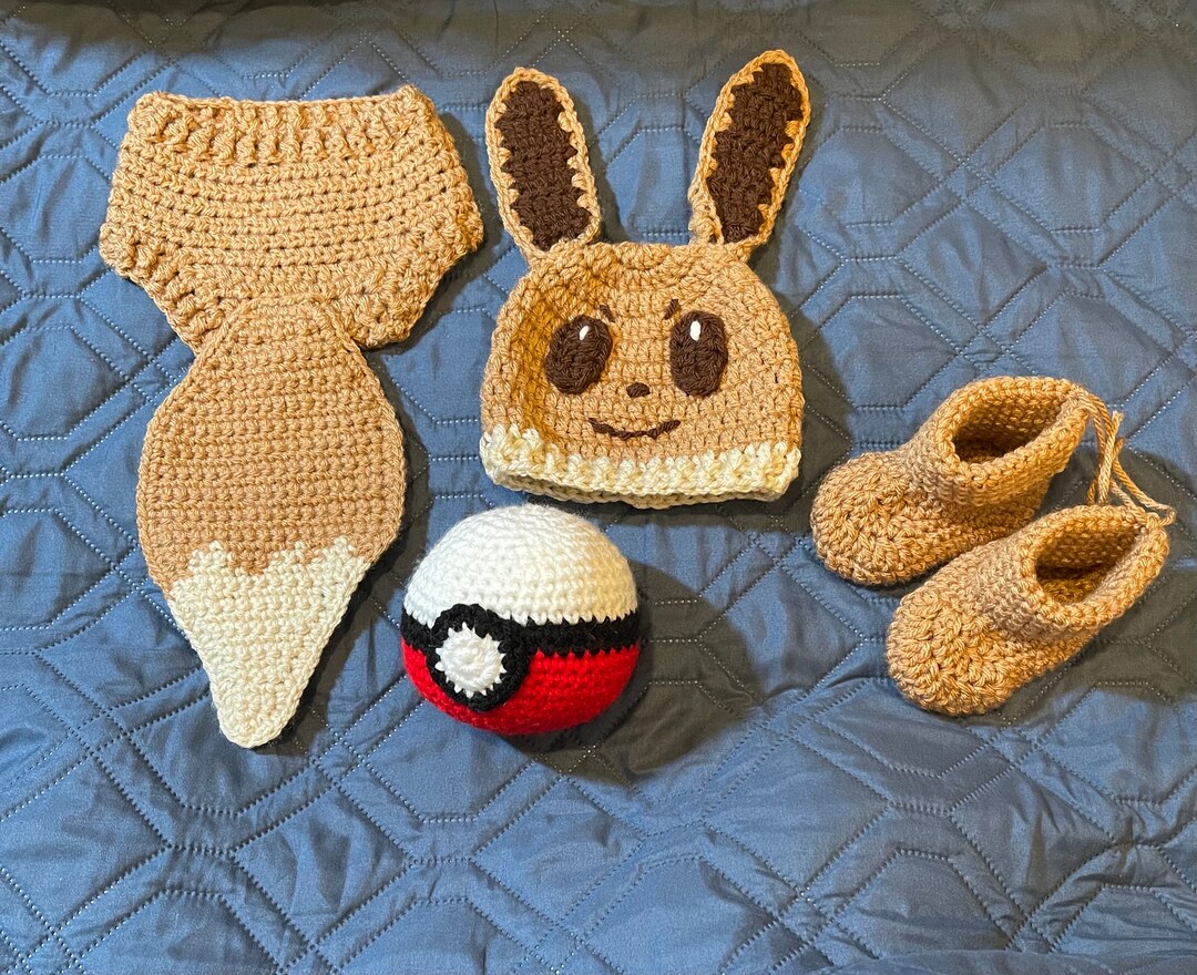 Babies Crocheted Inspired by Pokémon Eevee Fits 6 Month Old Outfit. - Etsy