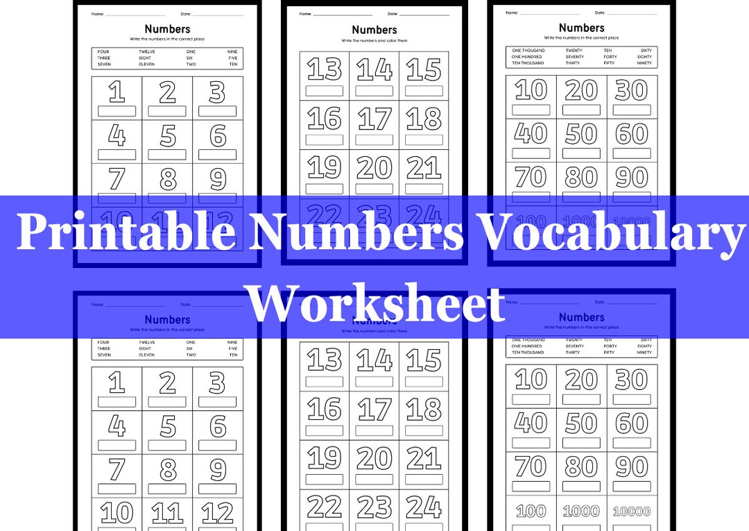 Monochromatic Numbers Vocabulary Worksheet - Etsy