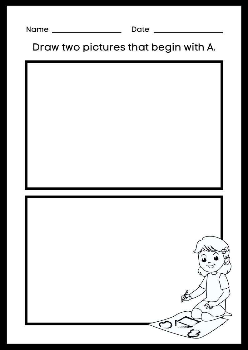 Alphabet Activity Pages Letter Aa Kindergarten Worksheets for Kids - Etsy