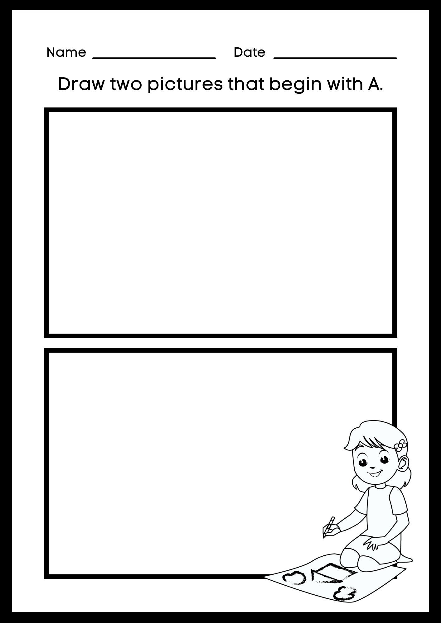 Alphabet Activity Pages Letter Aa Kindergarten Worksheets for Kids - Etsy