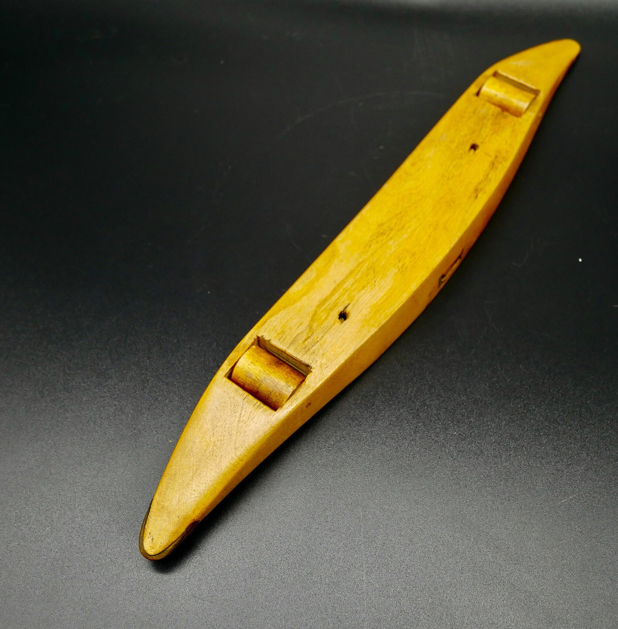 Vintage Wooden Swedish Loom Shuttle on Rollers, Hand Carved, Old Boat ...