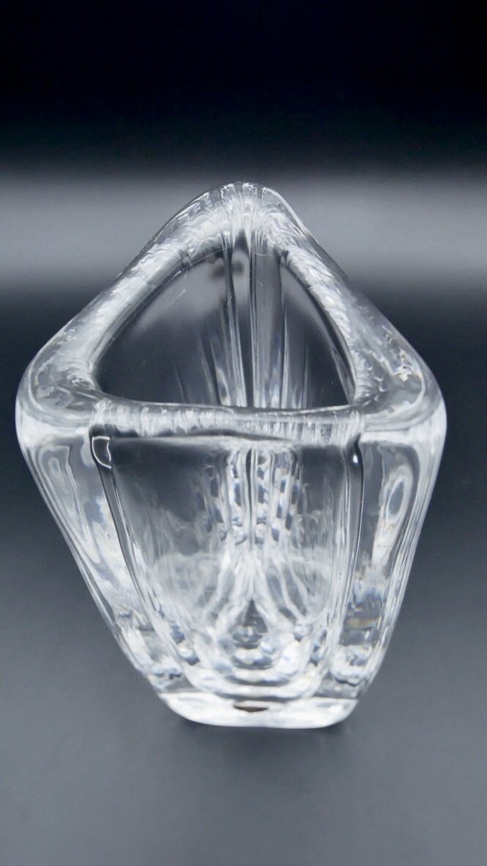 Vintage Orrefors Triangle Dusk Series Vase 3812 Nils Landsberg Signed ...