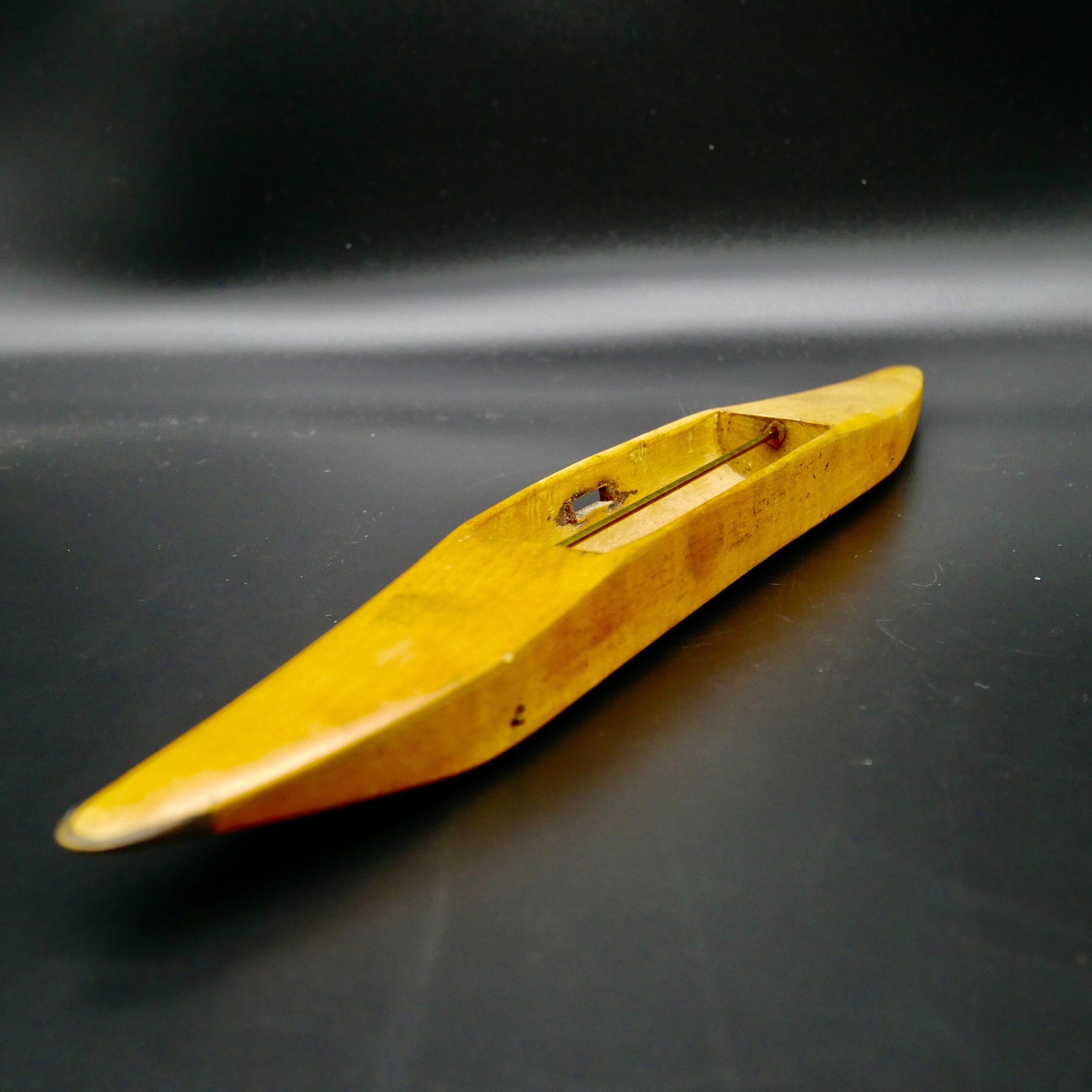 Vintage Wooden Swedish Loom Shuttle on Rollers, Hand Carved, Old Boat ...