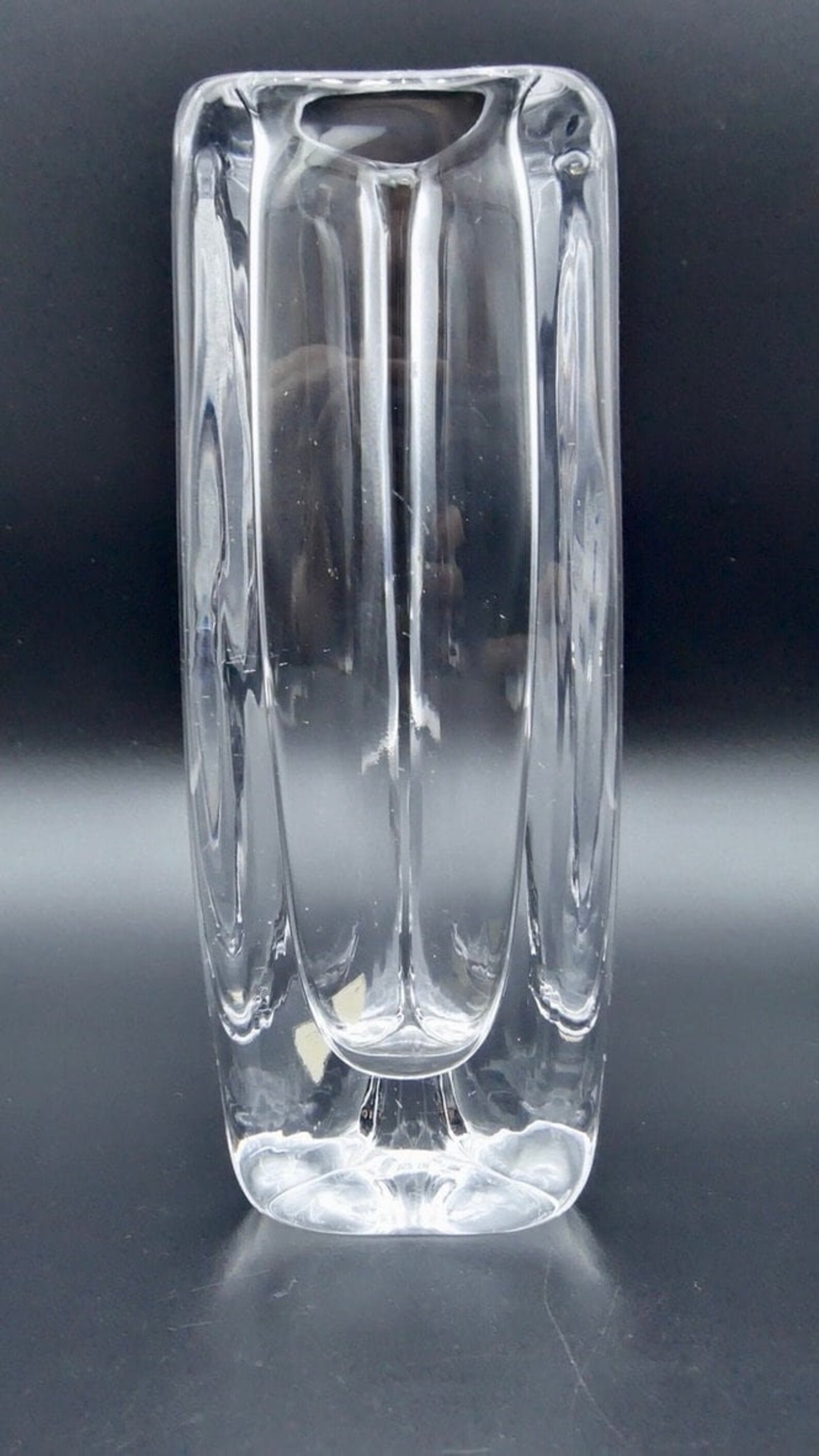 Vintage Orrefors Triangle Dusk Series Vase 3812 Nils Landsberg Signed ...