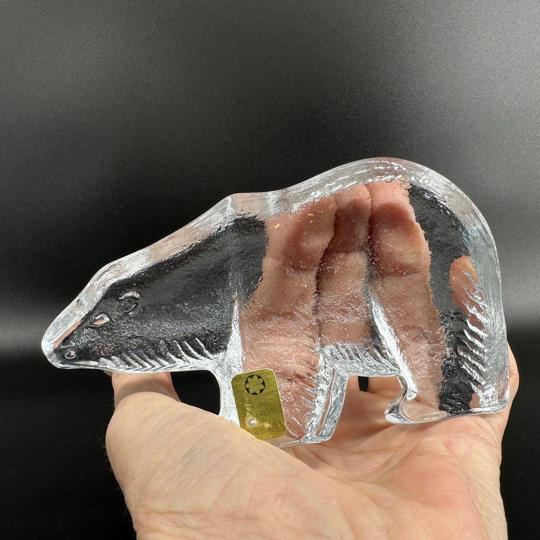 Lisa Larson Glass Polar Bear Vintage Crystal Animal Figurine ...