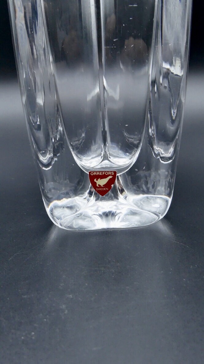 Vintage Orrefors Triangle Dusk Series Vase 3812 Nils Landsberg Signed ...