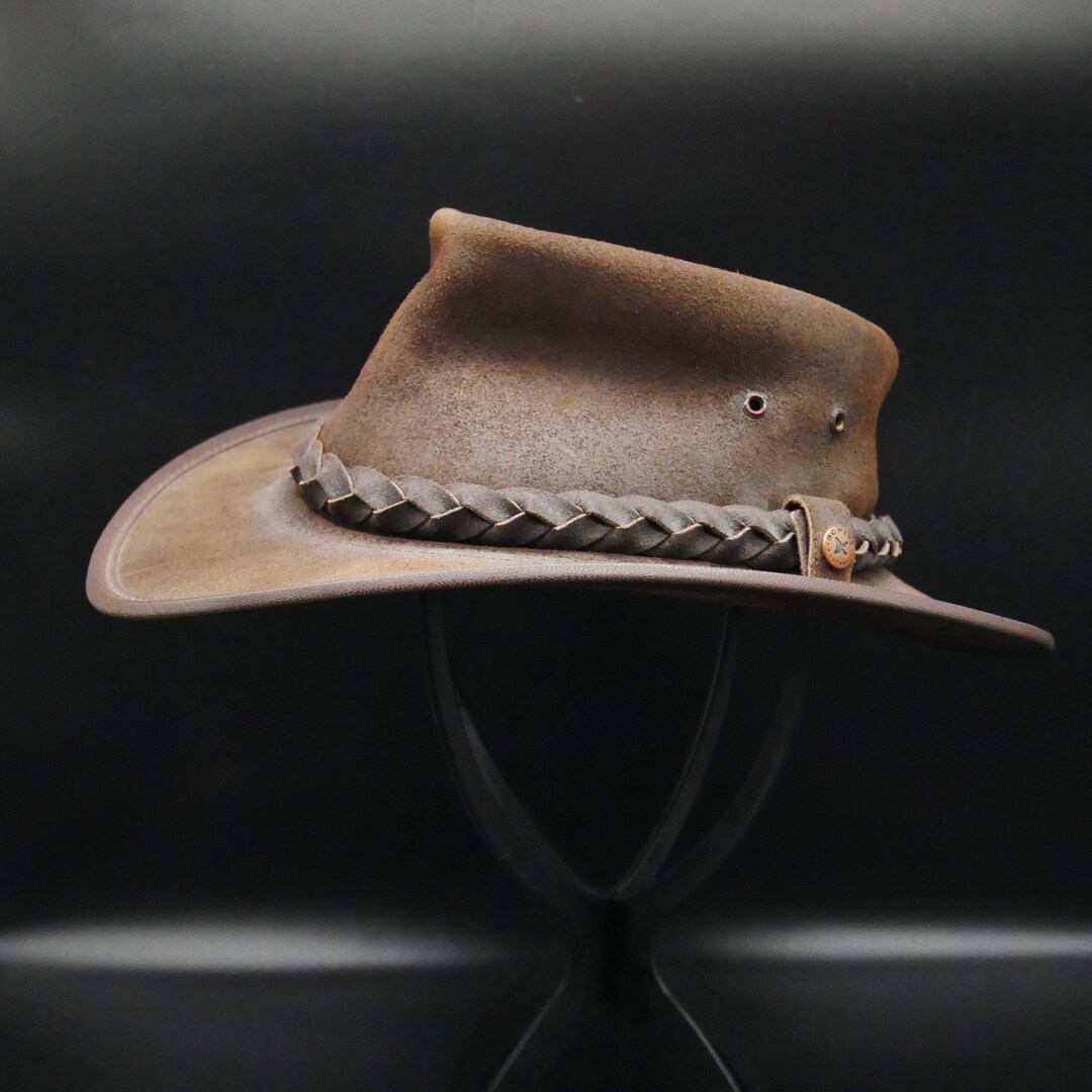 Vintage Steer Hide BC Cowboy Hat - 1990s Brown Suede Australian Outback ...