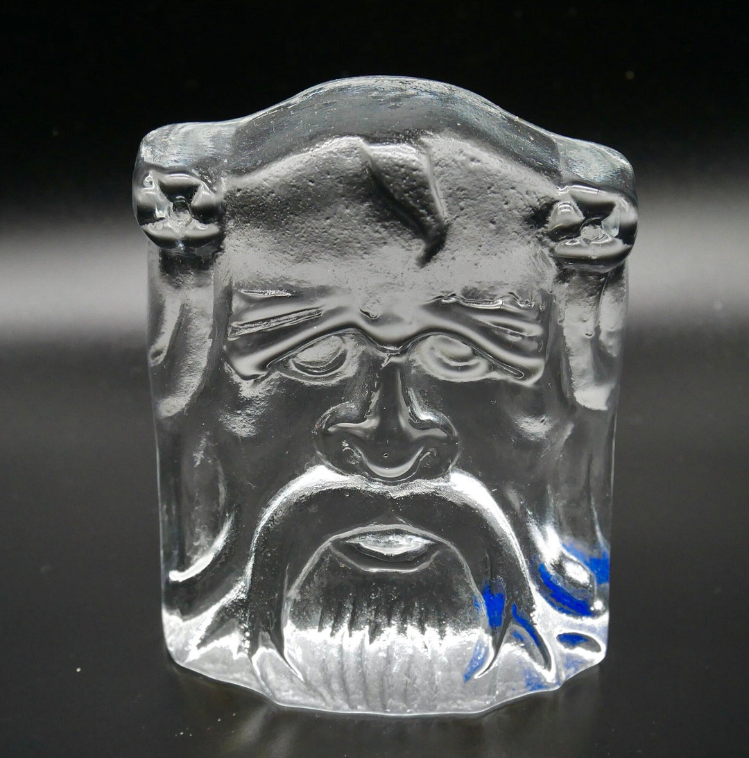 Viking Warrior Crystal Art Glass Paperweight Sculpture Nybro, Sweden - Etsy