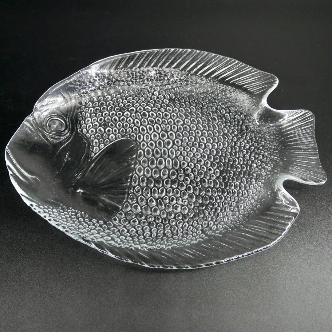 Vintage Kosta Boda Glass Fish Plate Marina Flounder Platter by Ann ...