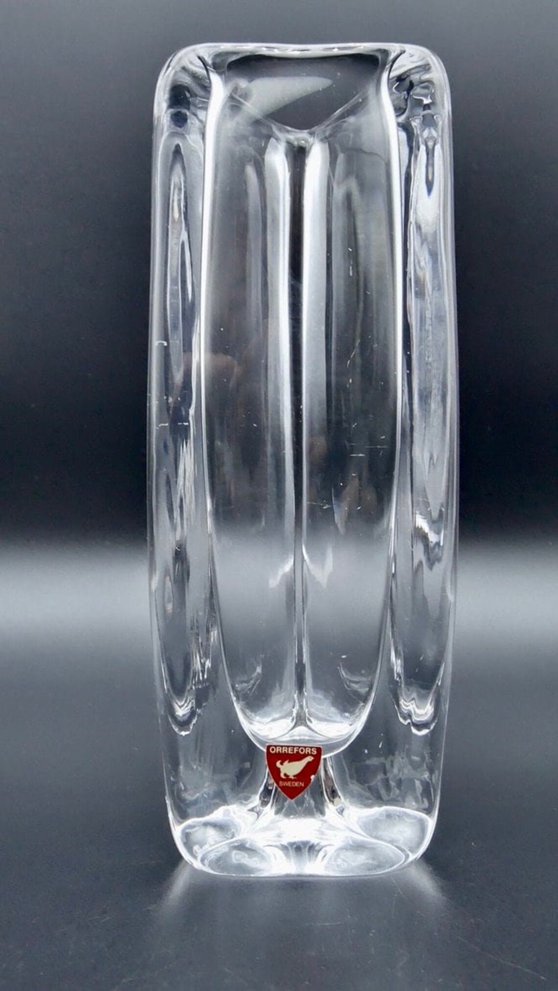 Vintage Orrefors Triangle Dusk Series Vase 3812 Nils Landsberg Signed ...