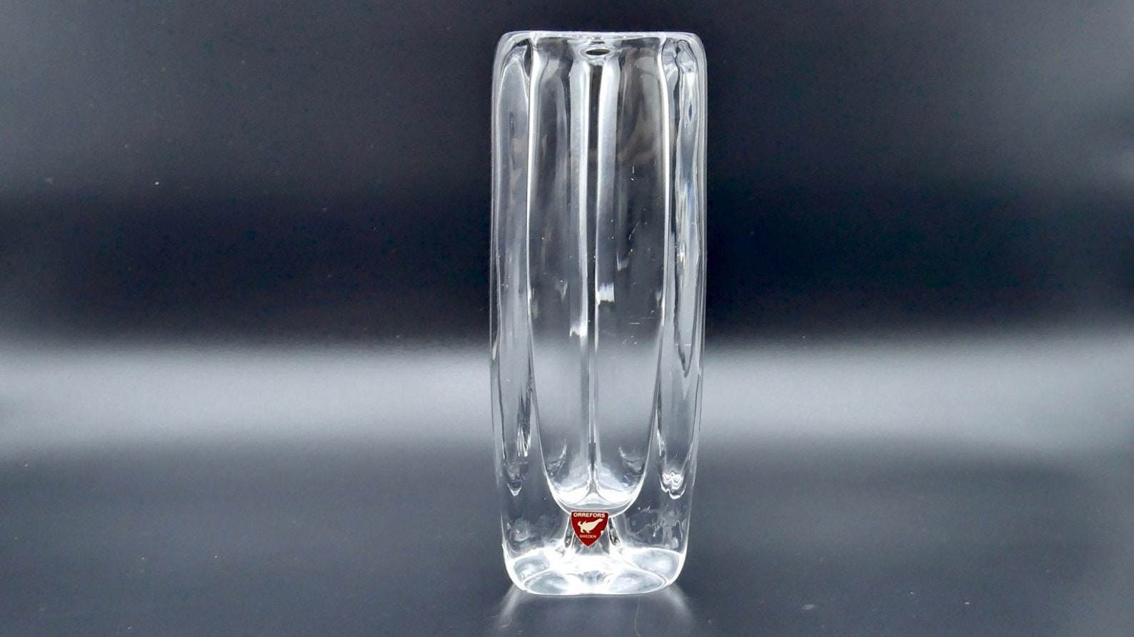 Vintage Orrefors Triangle Dusk Series Vase 3812 Nils Landsberg Signed ...