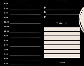 Aesthetic Daily Planner Printable to Do List Digital Daily Schedule ...