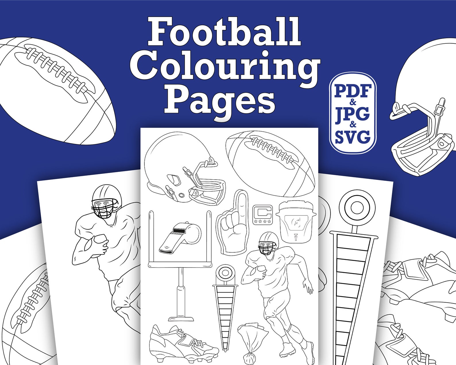 Football Colouring Pages, Kids Coloring Page, Sports, Printable ...