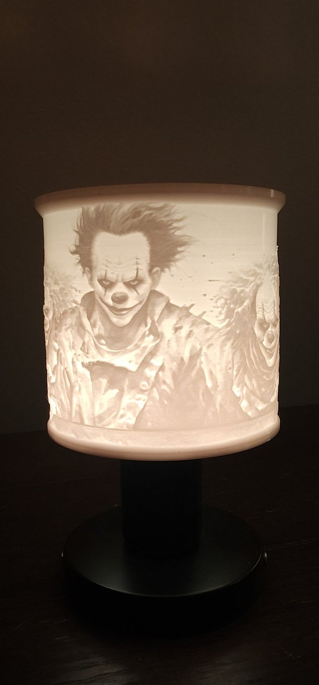 3D Printed Creepy Clown Lithophane Accent Lamp - Etsy