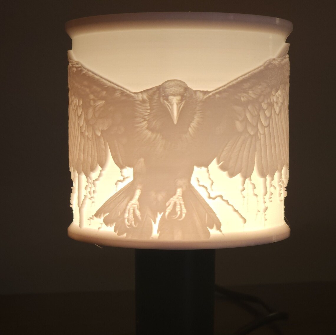 3D Printed Raven Lithophane Accent Lamp - Etsy