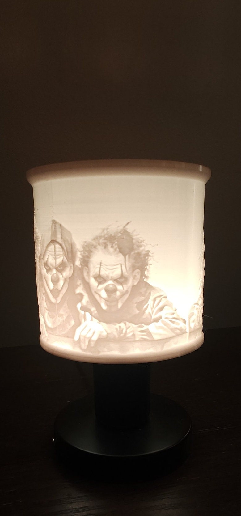 3D Printed Creepy Clown Lithophane Accent Lamp - Etsy