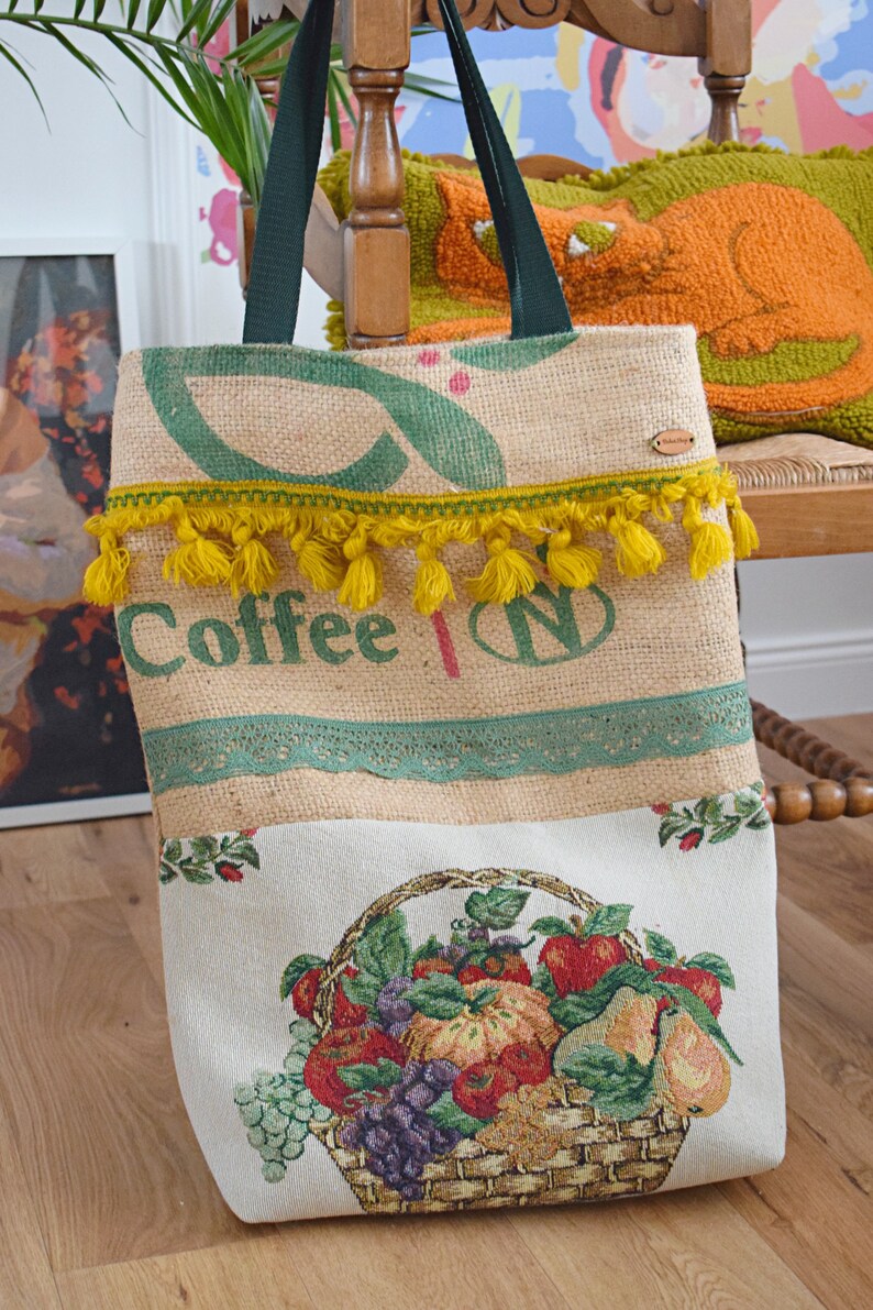 Jute Tote Bag, Burlap Bag, Hessian Jute Bag, Rustic Bag, Boho Bag ...