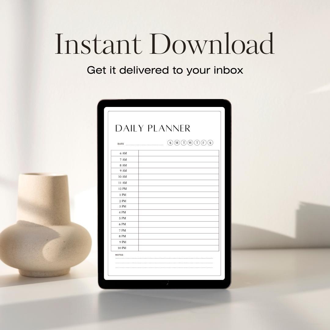 Printable Daily Planner, Digital Download Planner, Daily Schedule ...