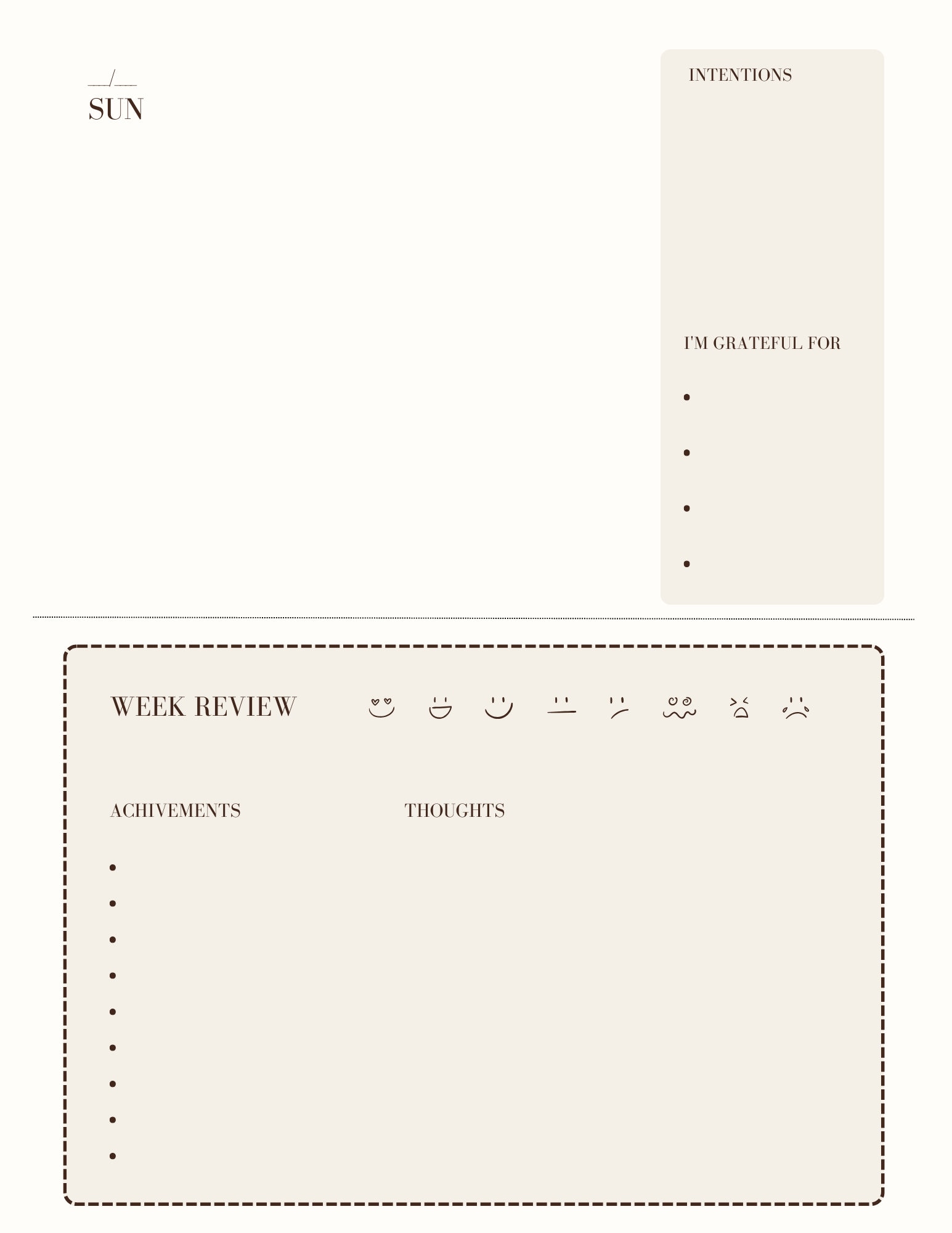 Golden Printable Weekly Planner, Digital Download Planner, Weekly ...