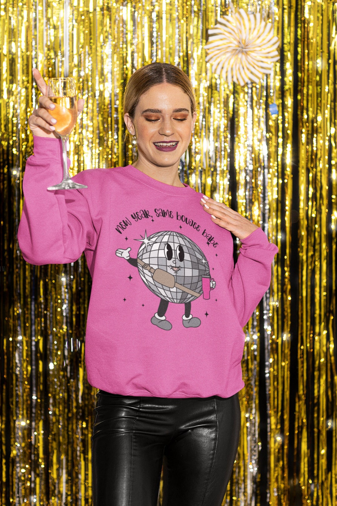 New Years Disco Ball 2024funshirt Transferready to Press - Etsy