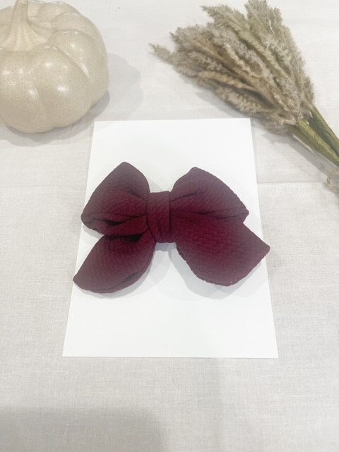 Burgandy Baby Bow - Fabric Hair Bow - Baby Bows - Toddler Bows - Baby ...