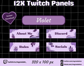 19x Minimalistic Cyan Violet Twitch Panels - Etsy