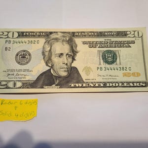 2017 1 20 Dollar Note Bill 6 Digit Radar & Solid 4 Digits - Etsy