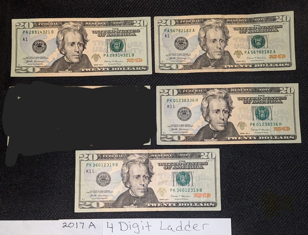 2017 4 20 Dollar Notes Bills 4 Digit Ladders - Etsy