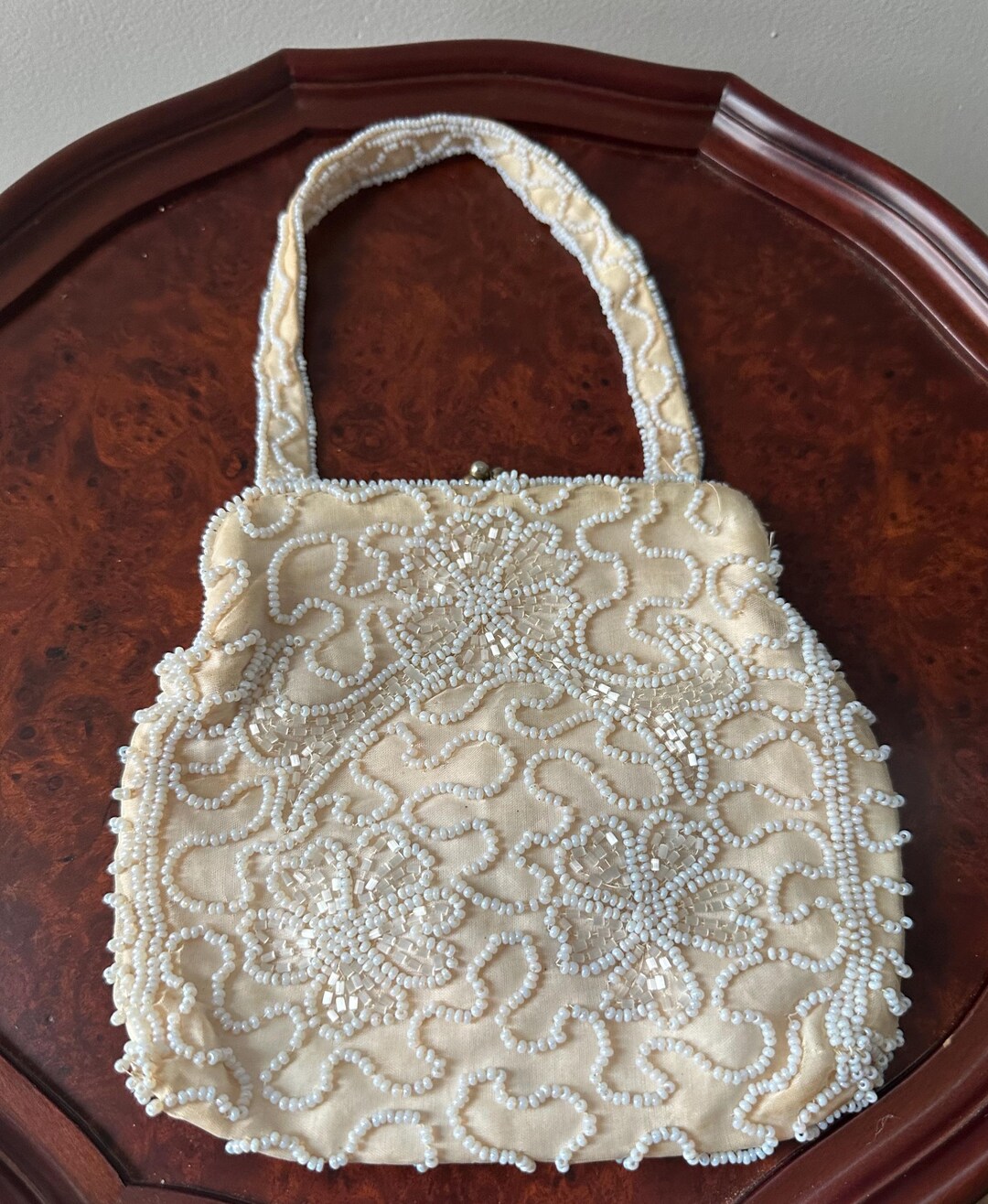 Vintage Walborg Hand-beaded Purse With Latch Top -1960s - Etsy