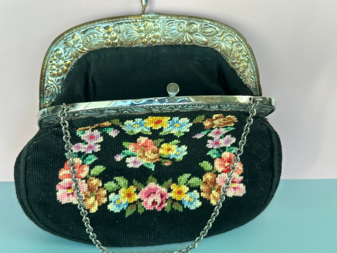 Vintage Needlepoint Purse With Chain Strap - 1950s - Etsy