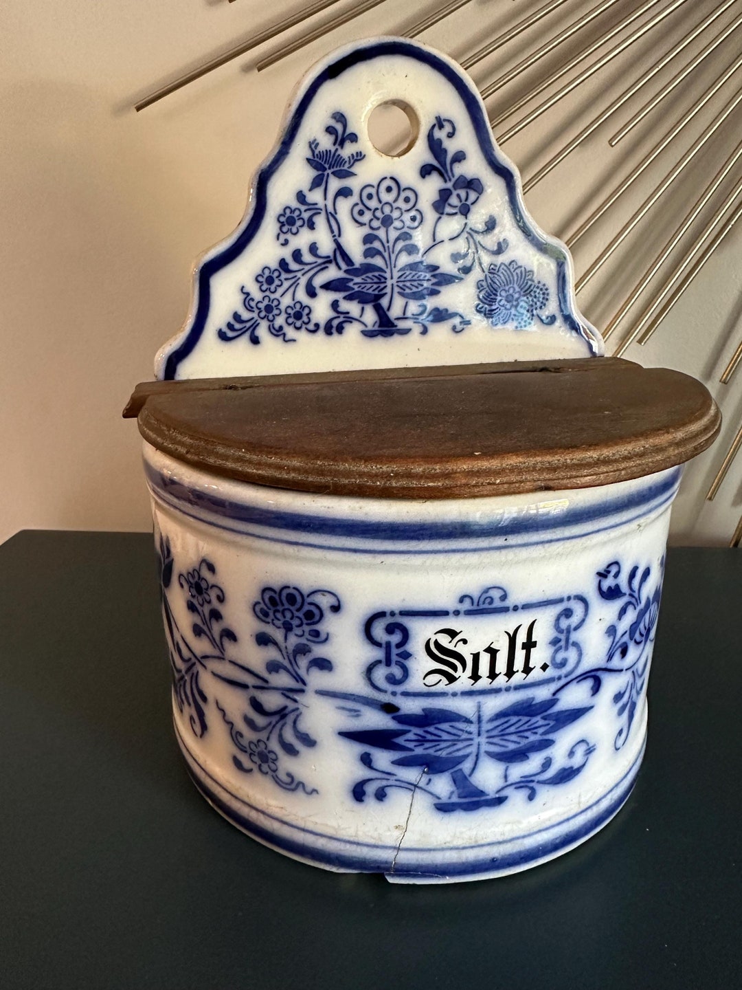 Antique German Salt Hanging Box With Chips and Cracks - Etsy