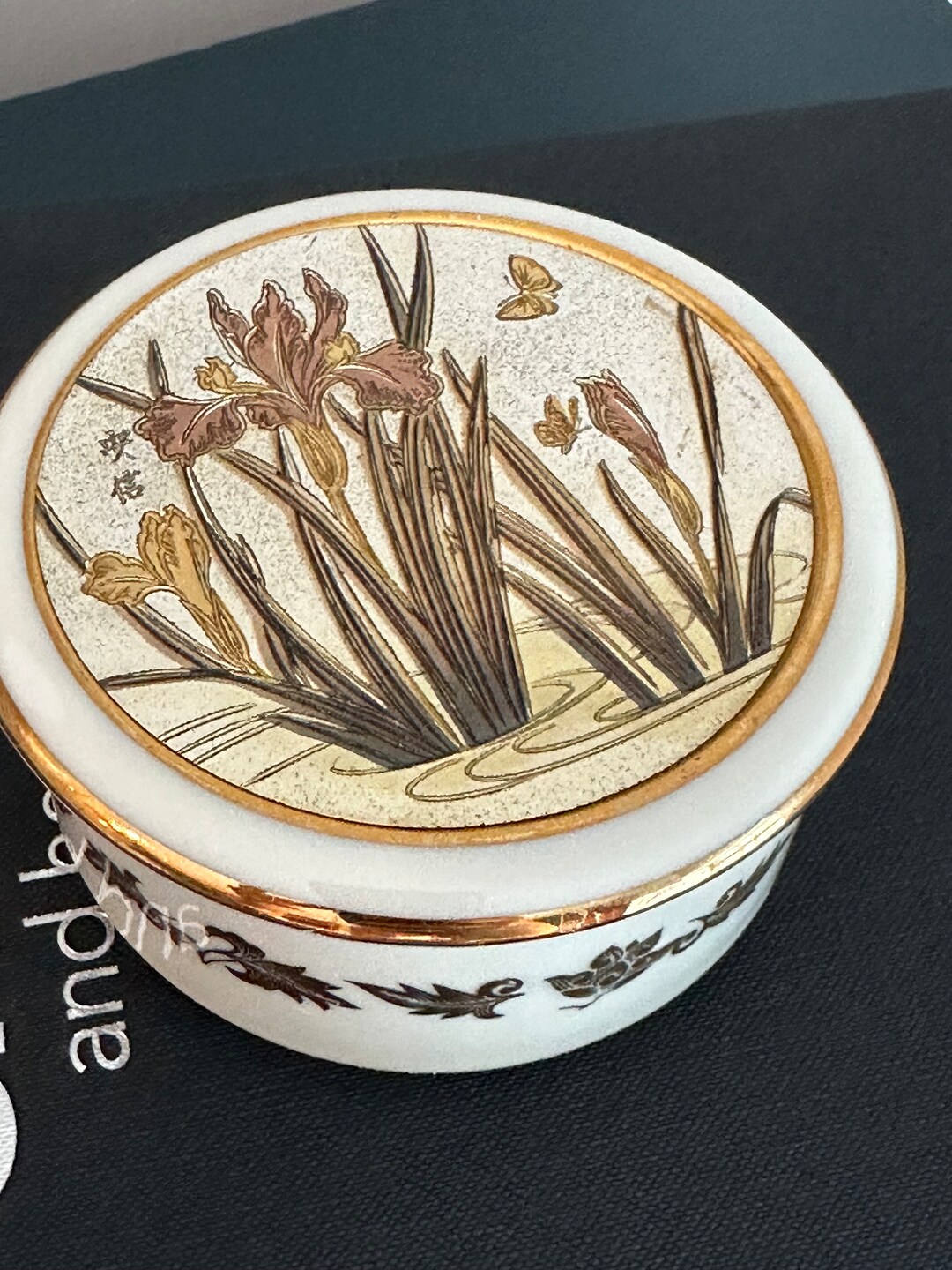 Vintage the Art Chokin Trinket Porcelain Box - Etsy