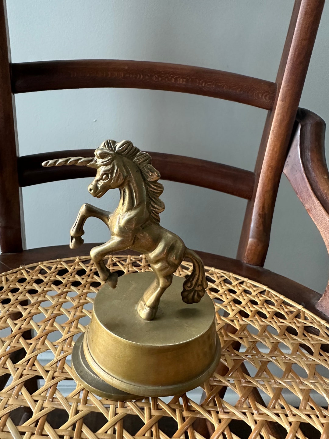 Vintage Brass Unicorn Music Figurine - Etsy