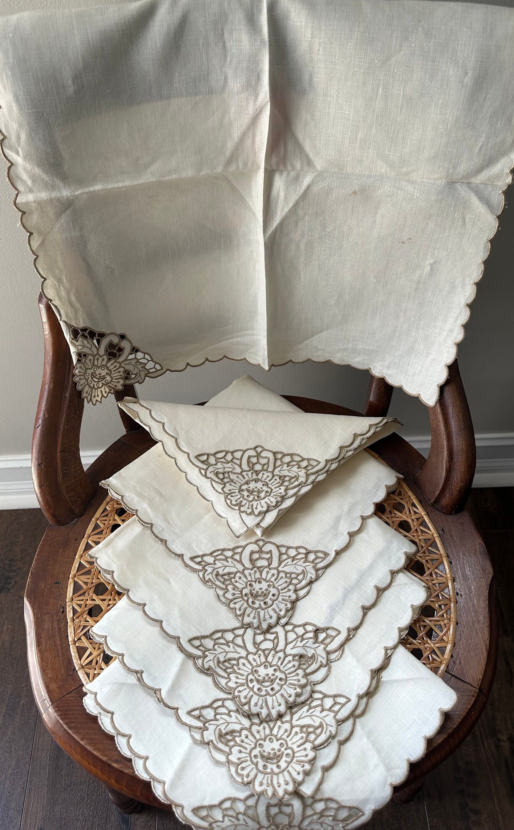 Handmade Embroidered Table Setting Linens From Madeira - Etsy