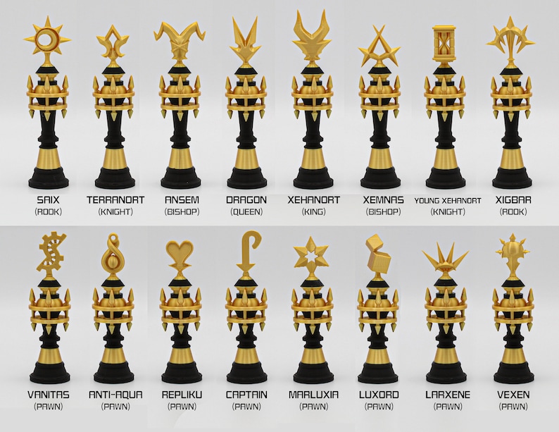 Kingdom Hearts 3 Inspired Chess Set – 3D Printed, 32-piece Board Game ...