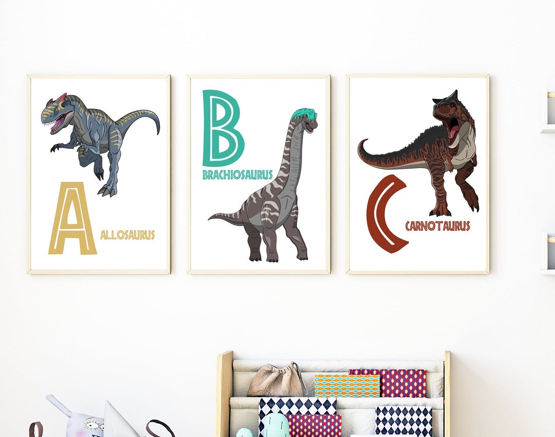 Dinosaur Alphabet Prints: A-Z Educational Downloads for Kid's Decor ...