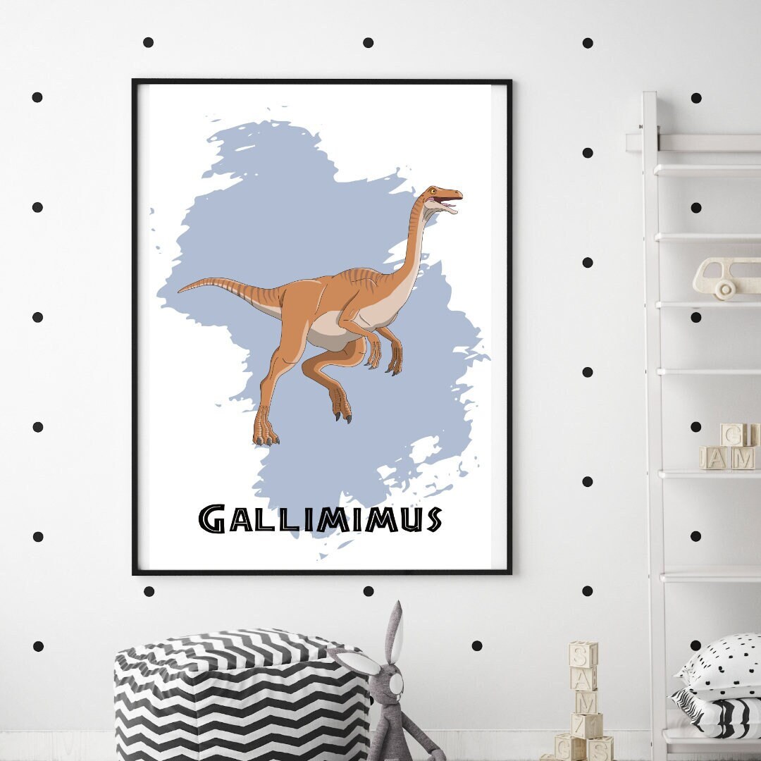 Gallimimus Jurassic Dinosaur Print Picture for Children's Room. Instant ...