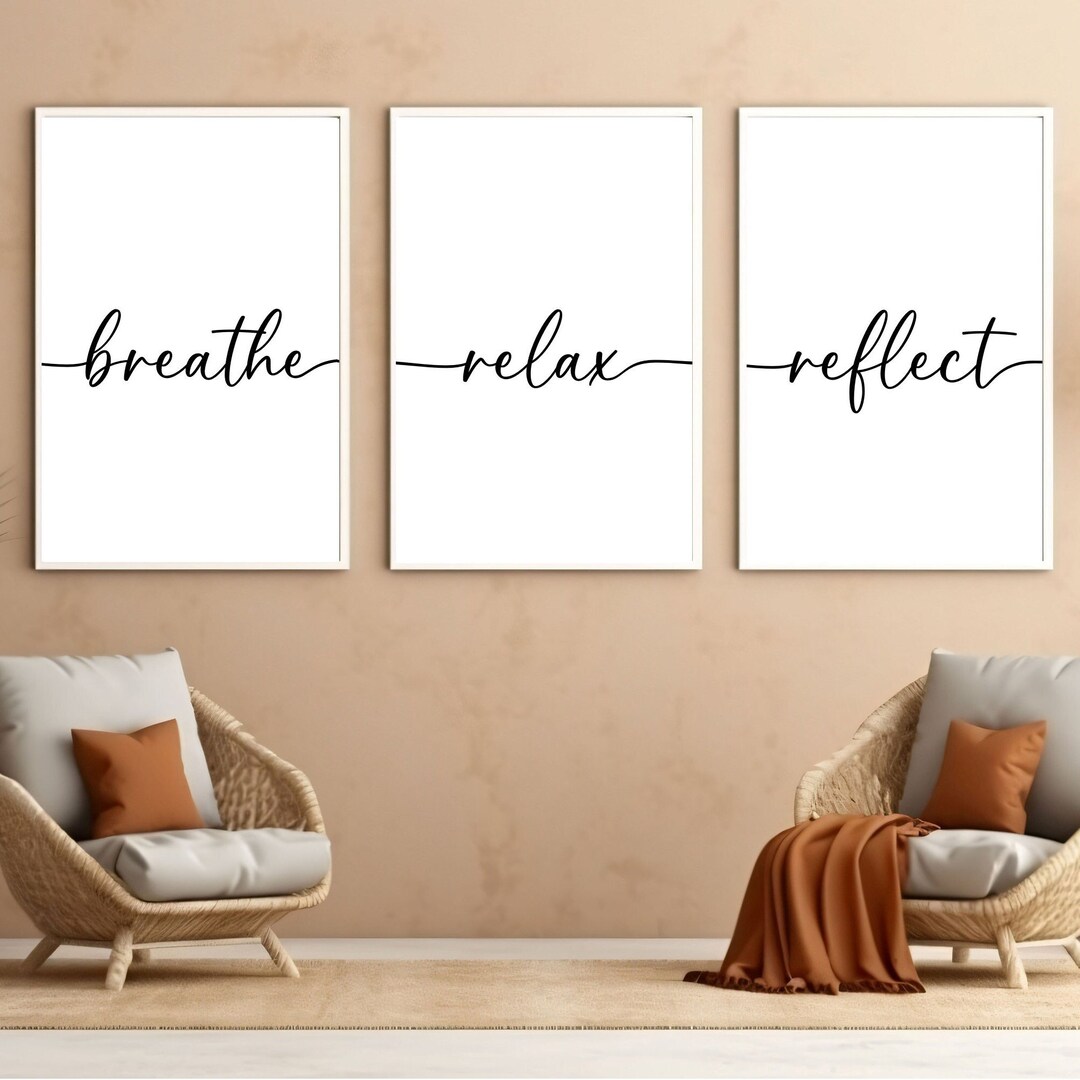 Breath, Relax, Reflect Set of 3 Downloadable Print, Wall Art, Poster ...