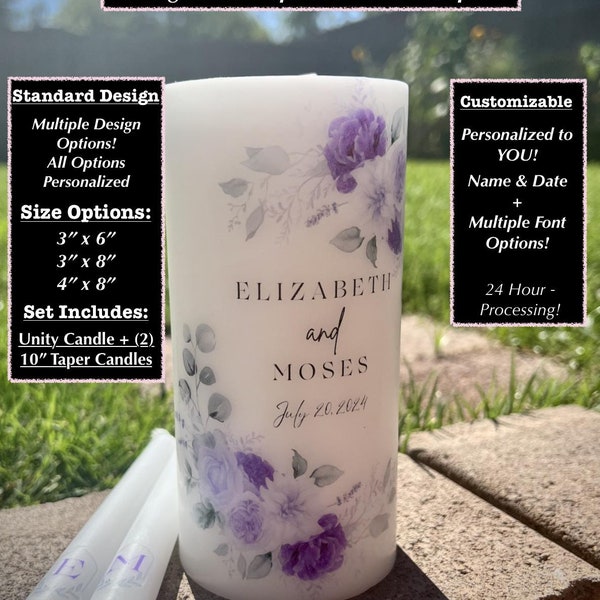 Unity Candle Wedding Personalized - Etsy