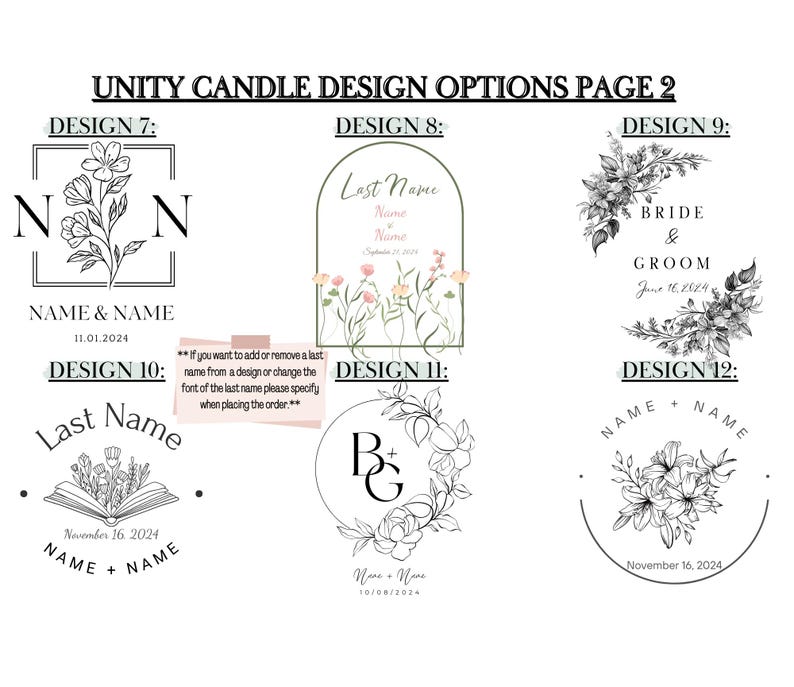 Personalized Wedding Unity Candle Set: Modern Black and White Design - Etsy