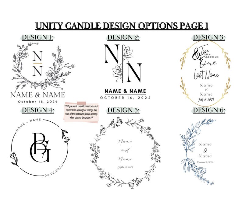 Personalized Wedding Unity Candle Set: Modern Black and White Design - Etsy