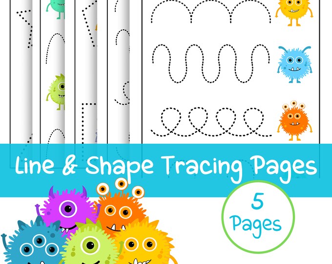 Printable Halloween Trace & Color Sheets Tracing Worksheets for ...