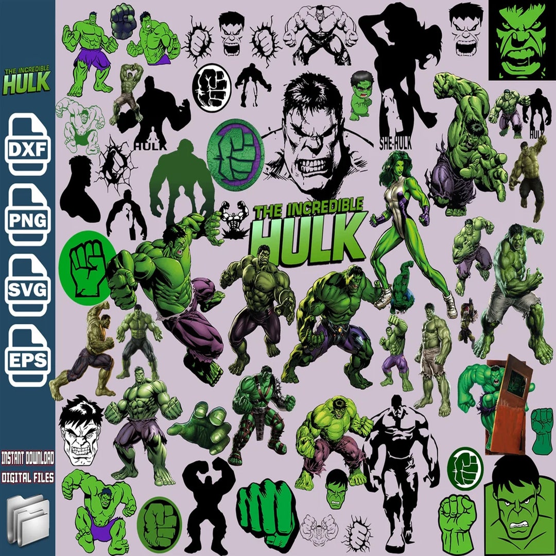 200 Files the Hulk SVG-PNG-PDF Bundle,the Hulk Letters Png, Bruce ...