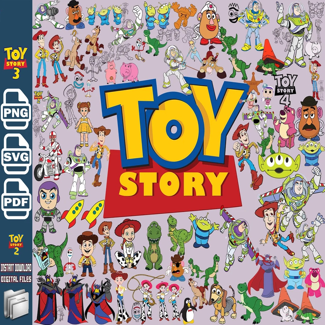 Toy Story SVG-PNG-PDF Bundle, Toy Story Layered Svg, Toy Story Svg Cut ...