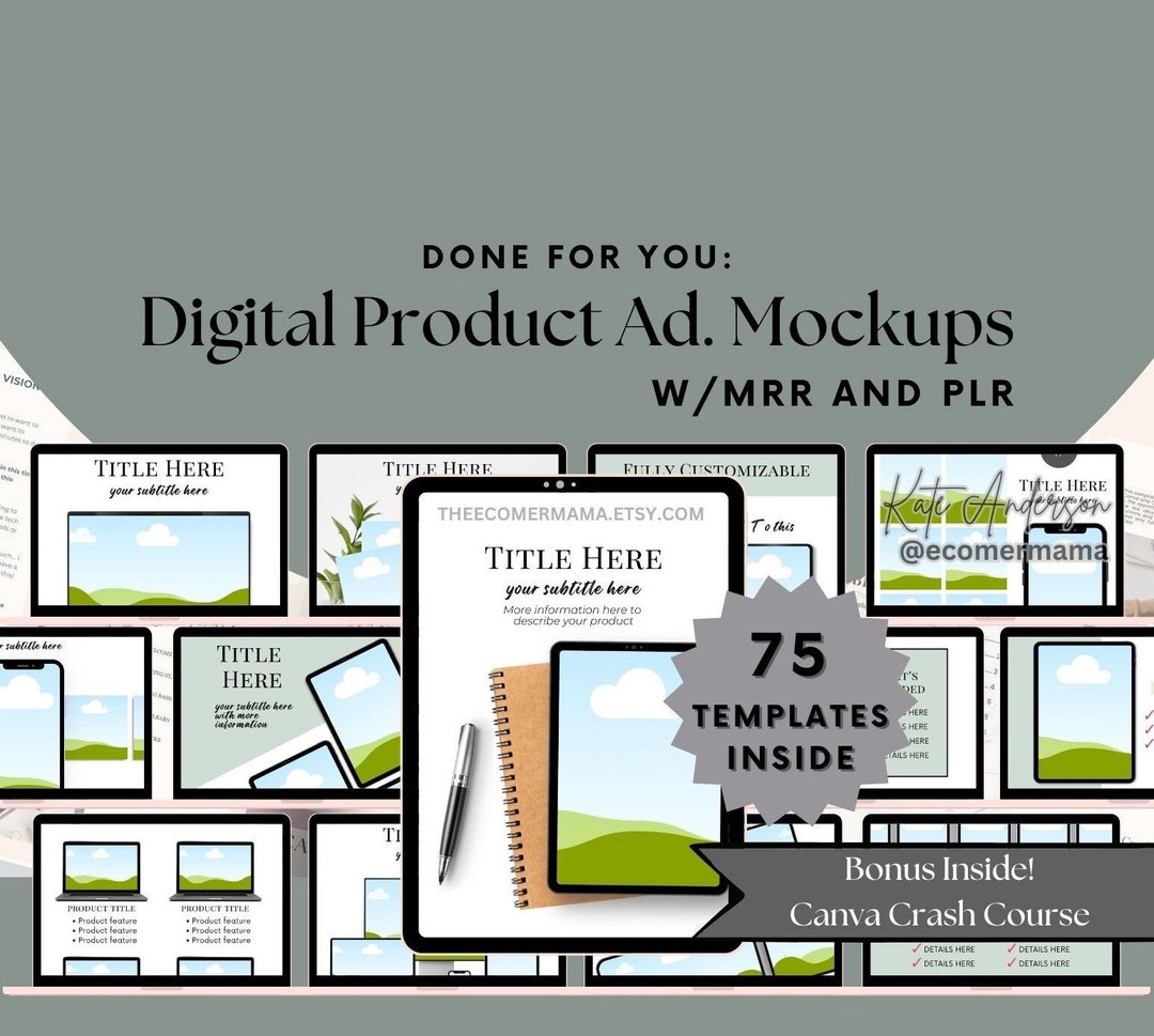 75 Digital Product Mockup Templates With Master Resell Rights (MRR) and ...