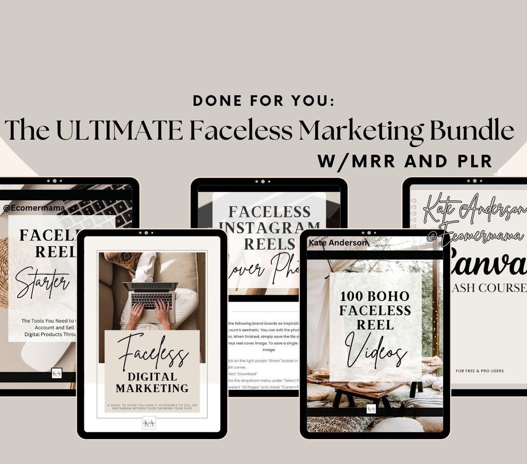 ULTIMATE Faceless Digital Marketing BUNDLE W/master Resell Rights mrr & Private Label Rights plr ...
