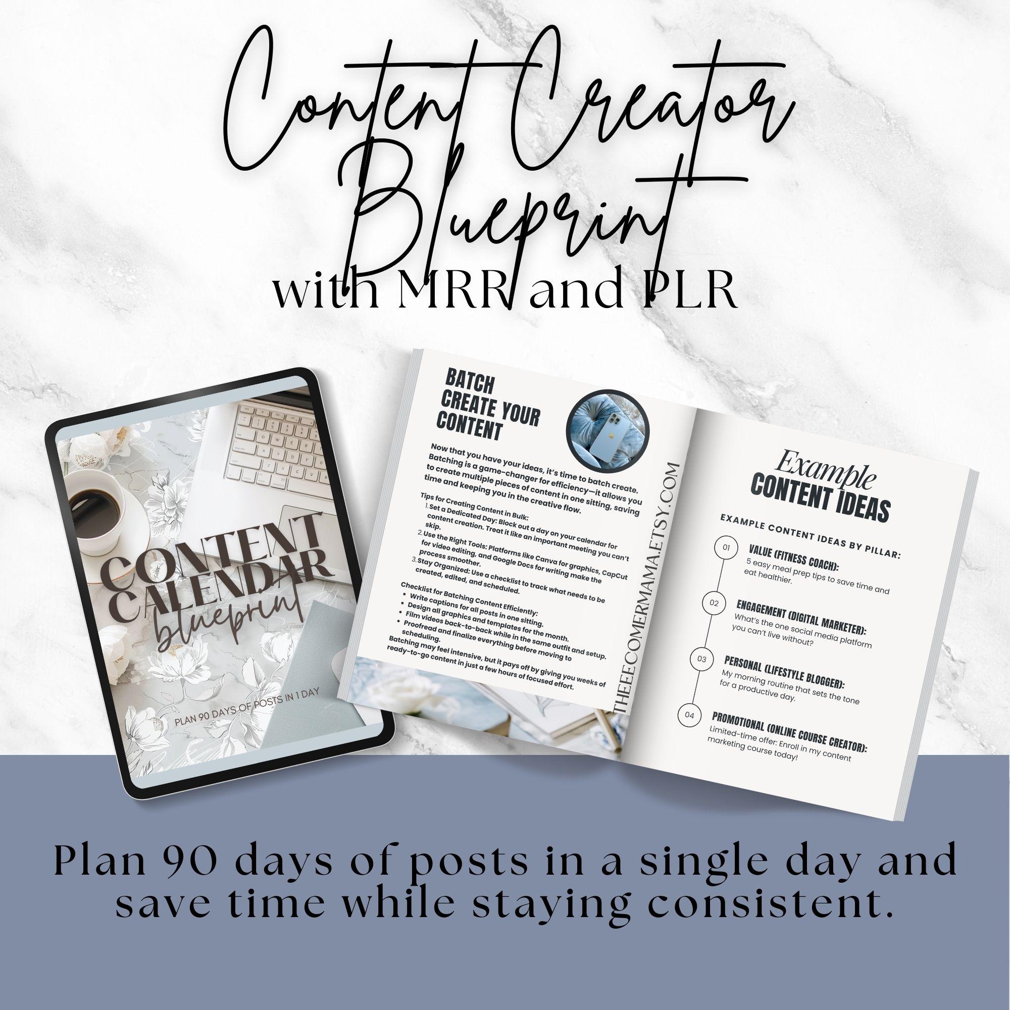 Content Calendar Blueprint: A Lead Magnet With Master Resell Rights ...