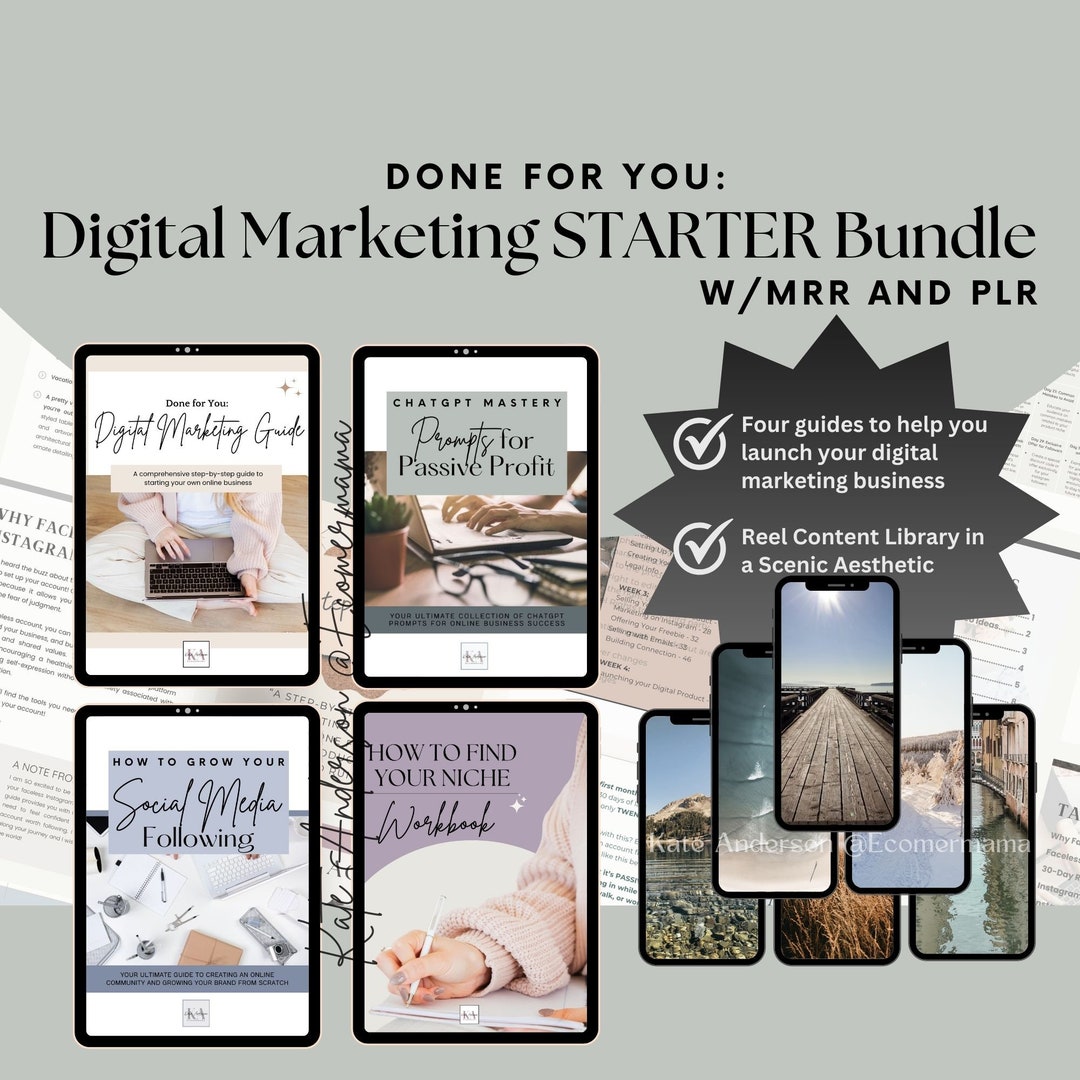 STARTER PACK Digital Marketing Bundle of 4 Ebooks W/master Resell ...