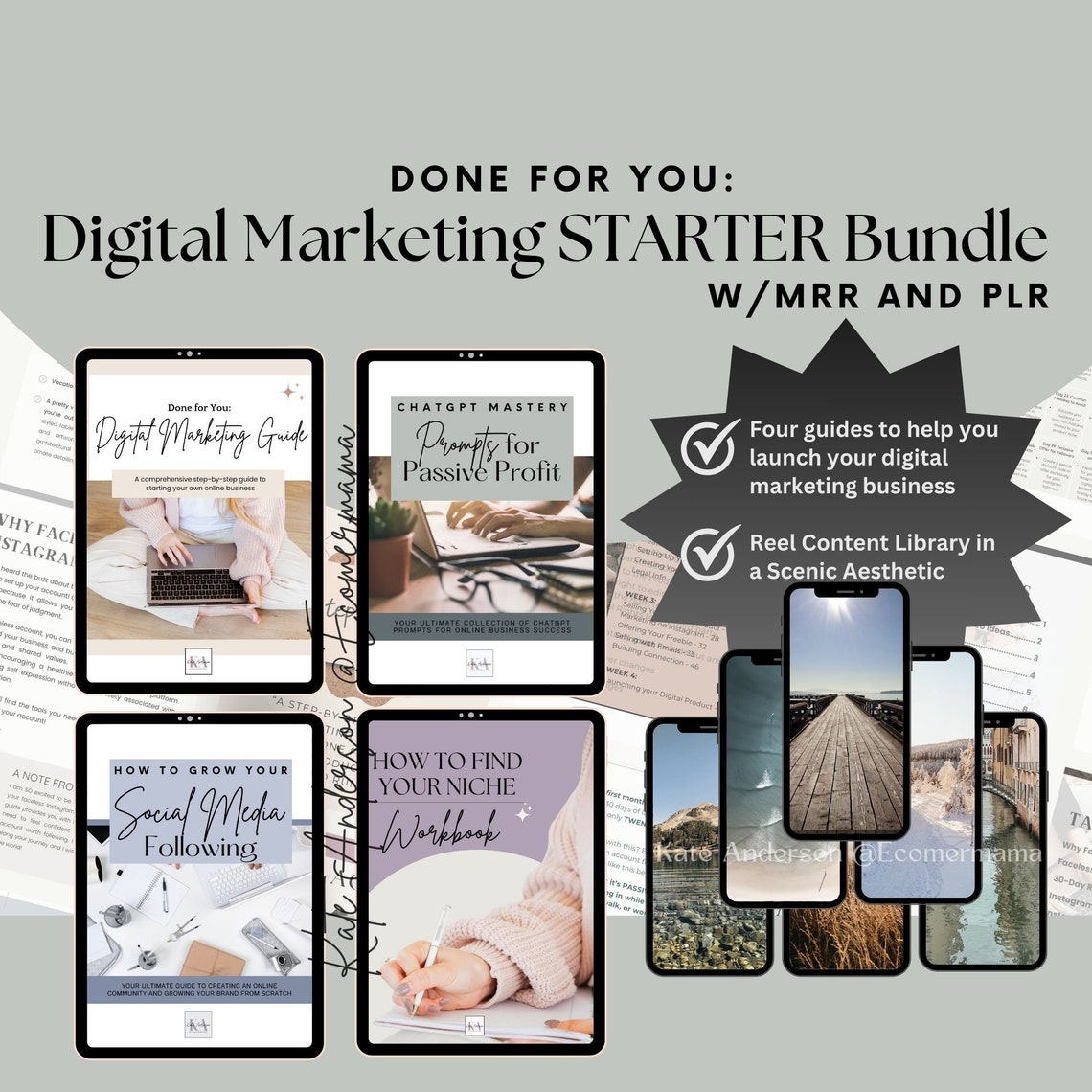 STARTER PACK Digital Marketing Bundle of 4 Ebooks W/master Resell ...